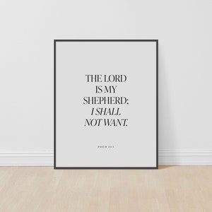 Psalm 23:1 the Lord is My Shepherd Bible Verse Wall Art, Modern ...