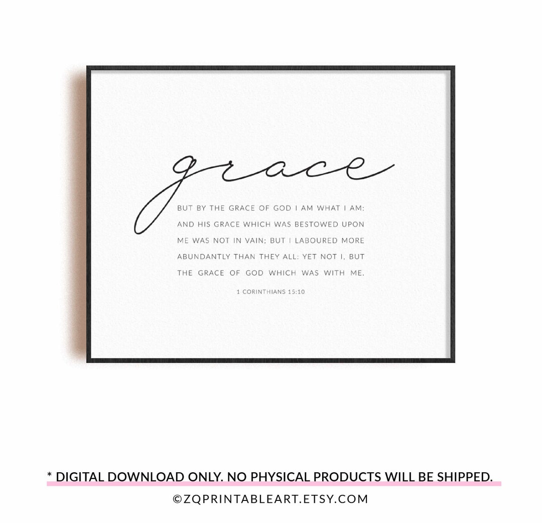 By the Grace of God Horizontal Scripture Wall Art, Christian Artwork ...