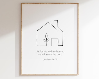 As for Me and My House We Will Serve the Lord Printable Poster, Joshua ...