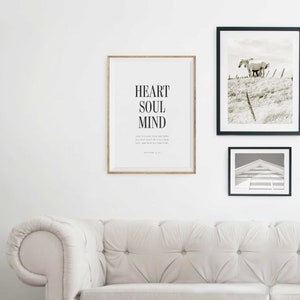 Matthew 22:37 Bible Verse Poster Artwork, Christian Wall Art, Modern ...
