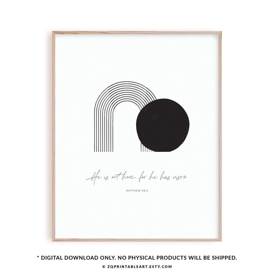 Matthew 28:6 Modern Christian Wall Art Poster Bible Artwork - Etsy