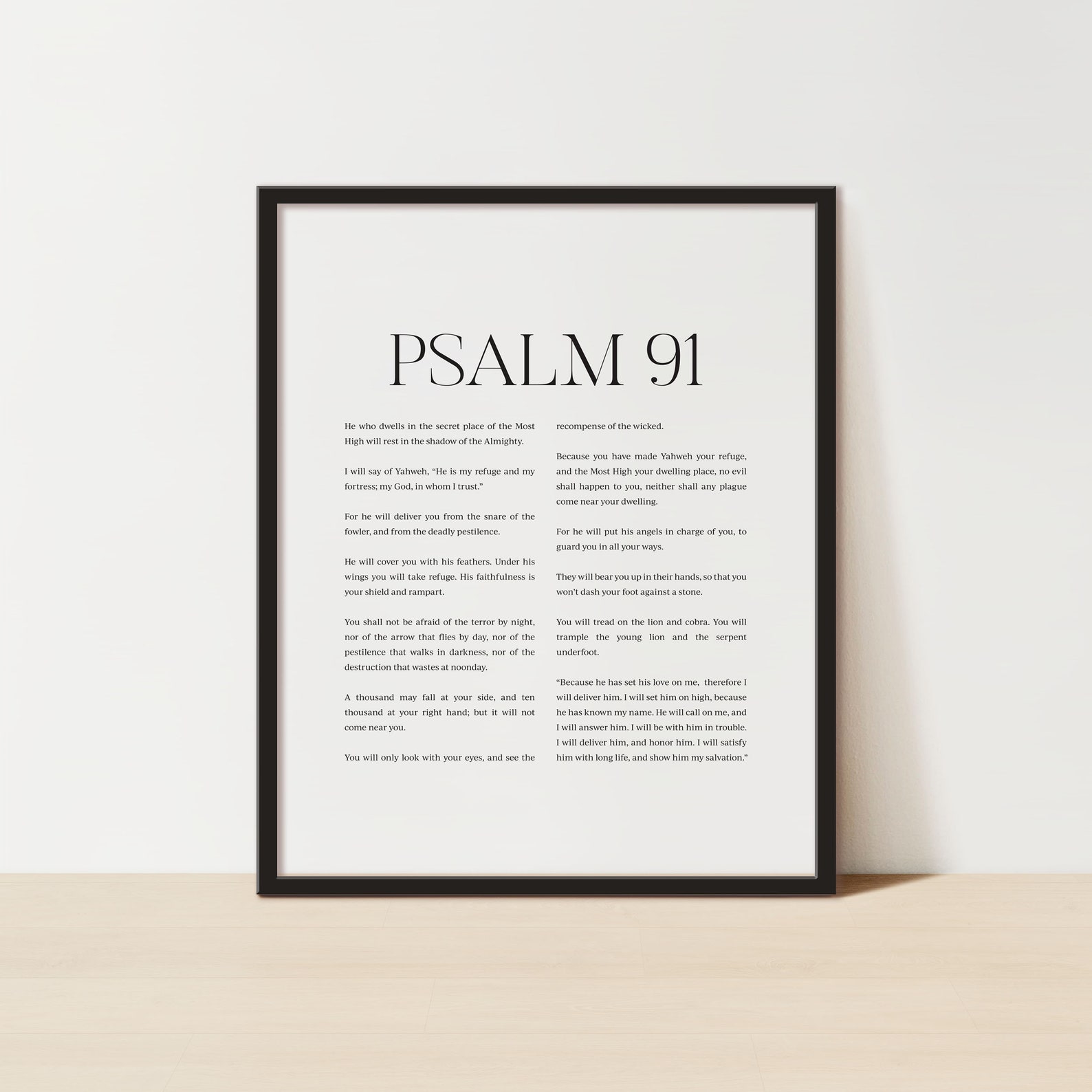 Psalm 91 Print Bible Verse Wall Art Christian Scripture - Etsy