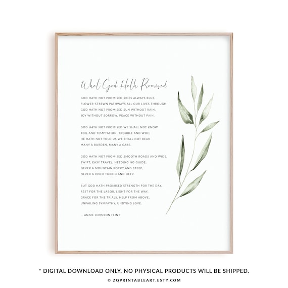 Annie Johnson Flint Christian Poetry Wall Art Poster Modern - Etsy