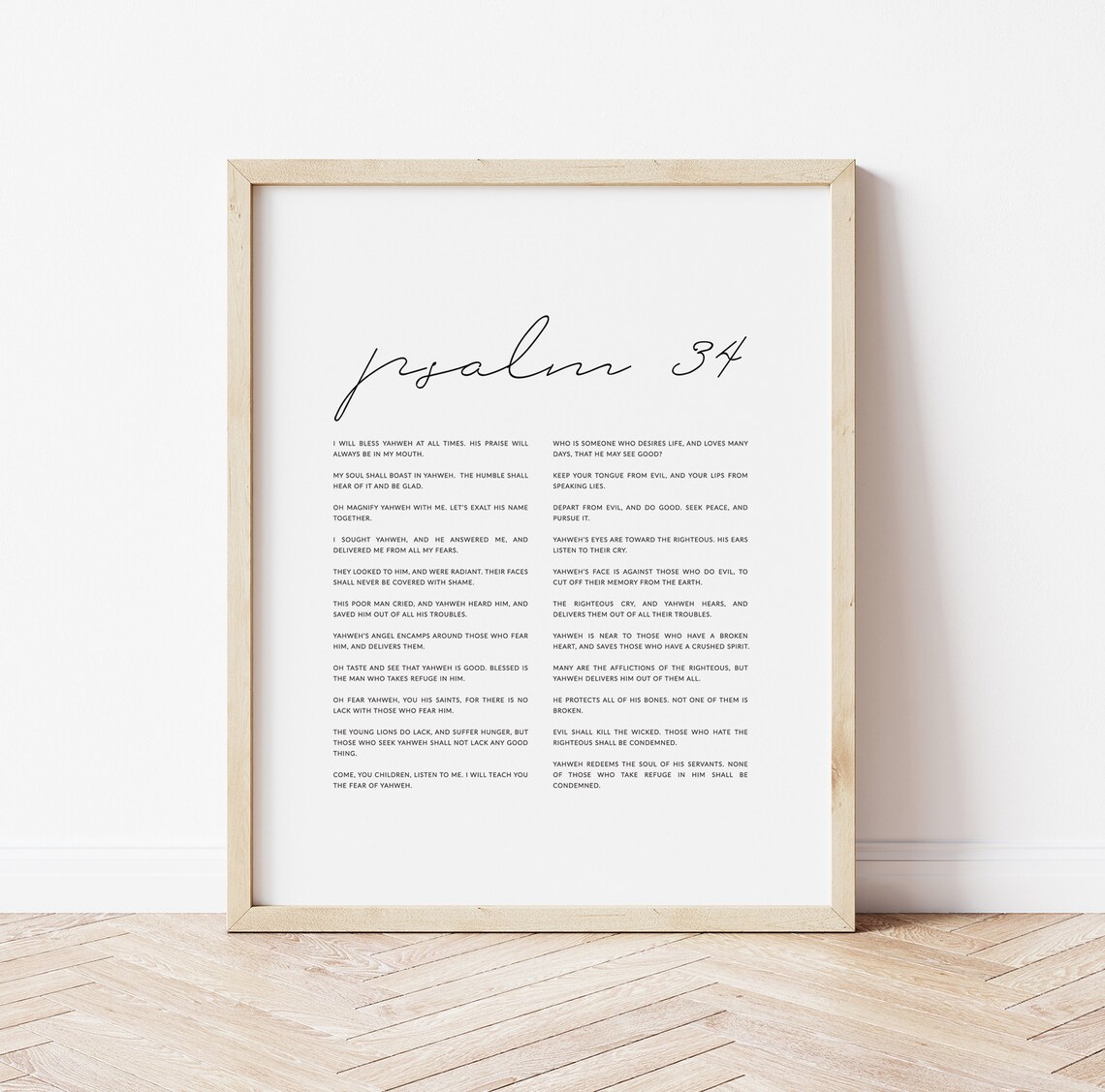 Psalm 34 Bible Verse Wall Art Christian Scripture Poster - Etsy
