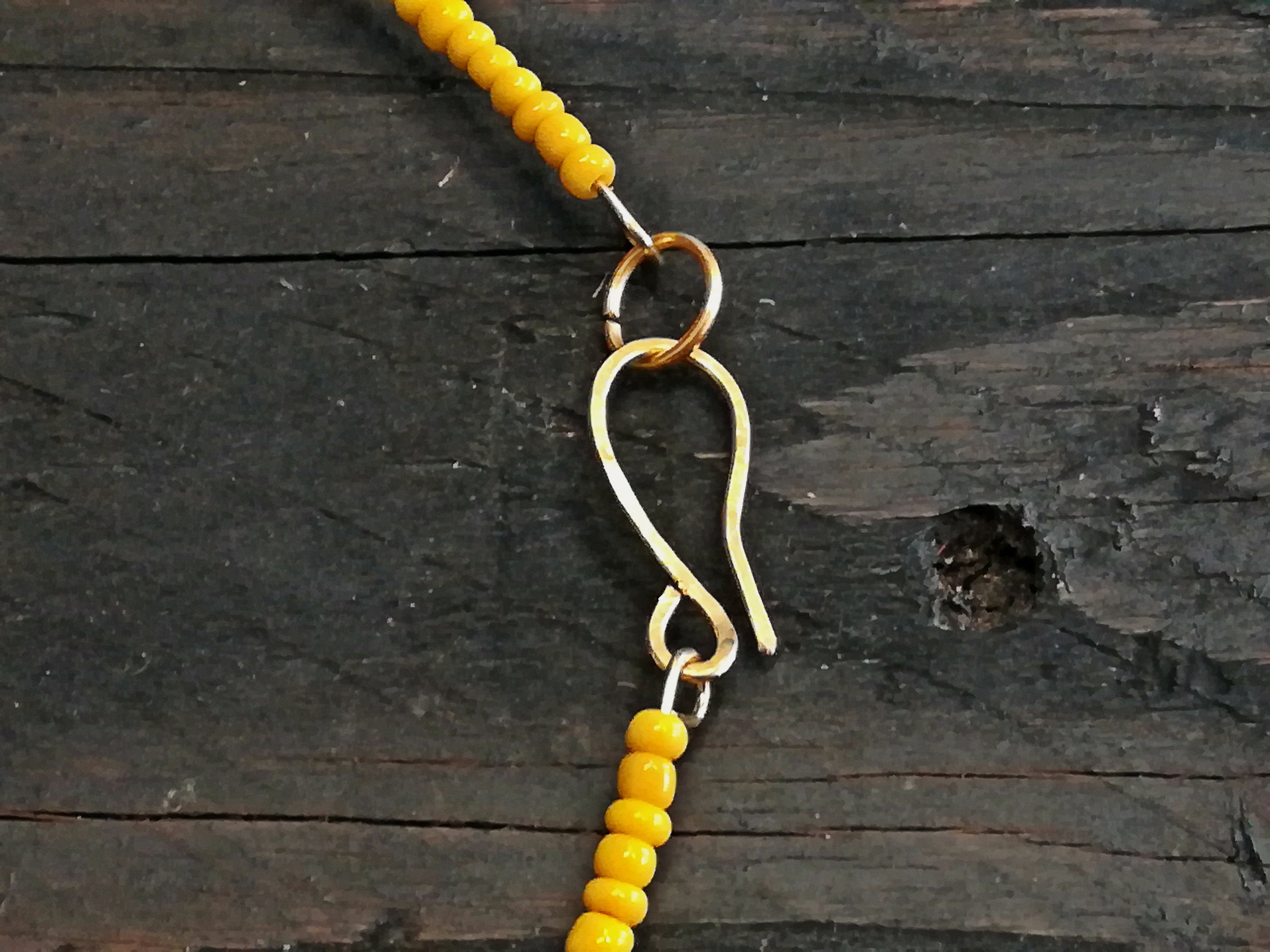 Yellow Beaded Choker, Initial Letter Choker, Personal Choker, Dainty ...