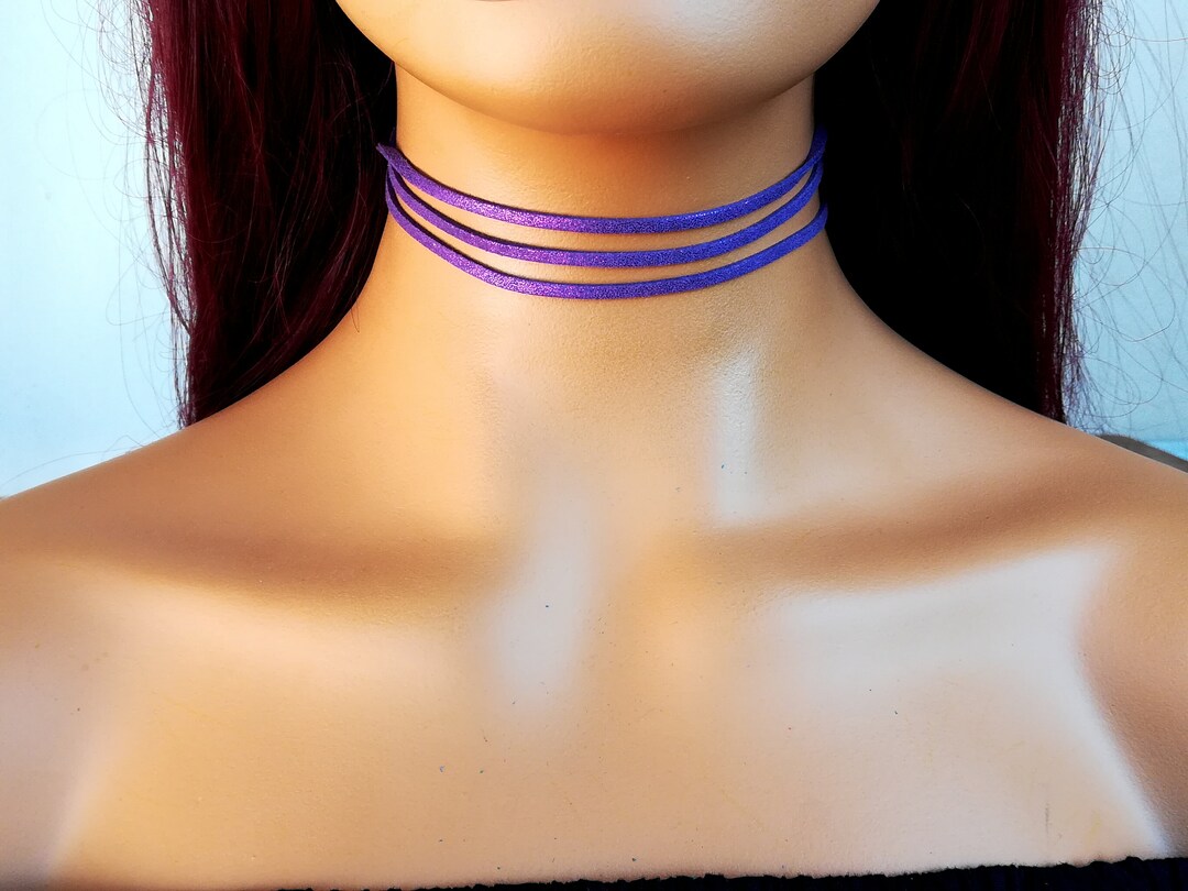 Purple Suede Wrap Choker, Purple Choker, Boho Choker, Tie Choker, Long ...