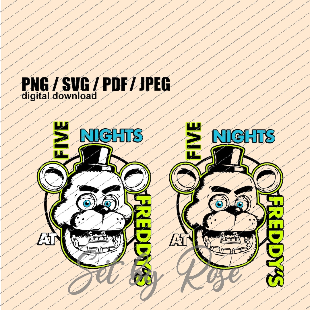 FNAF Five Nights at Freddys / Png/svg/pdf/jpeg Cutting File, Grouped by ...