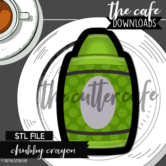 DIGITAL STL / Chubby Crayon / School / Cookie Cutter Stl/ - Etsy