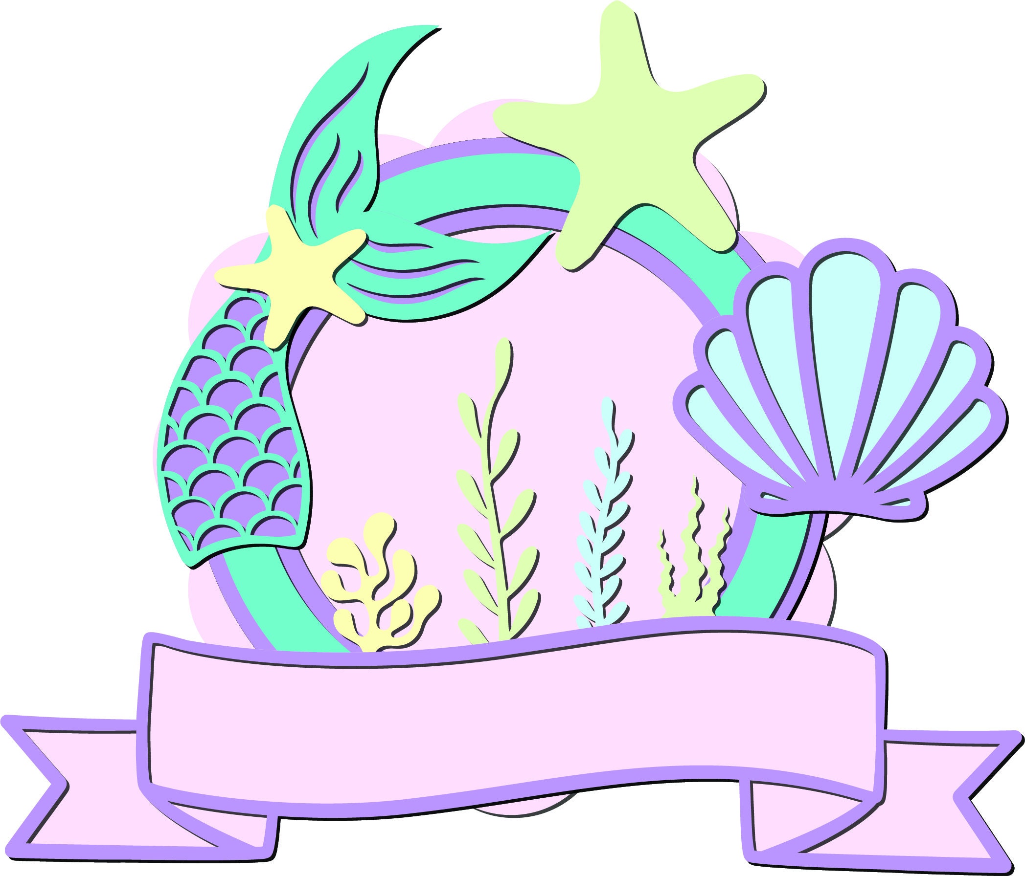 3d Layered Mermaid Tail Mermaid Tail Cake Topper Svg Mermaid - Etsy