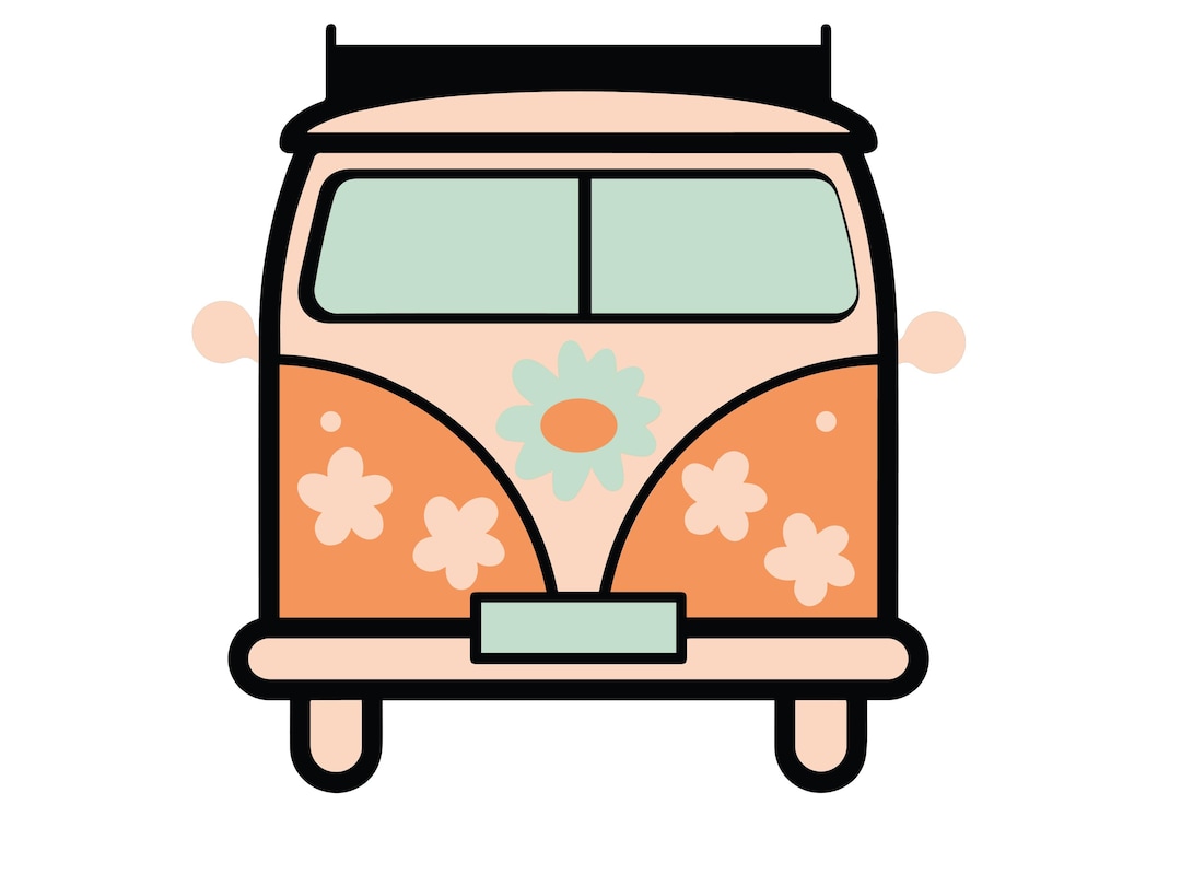 Hippie Van SVG Layered File for Cutting Machines | Retro 60s-inspired ...