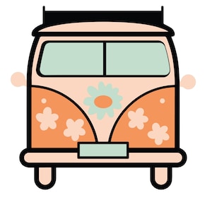 Hippie Van SVG Layered File for Cutting Machines | Retro 60s-inspired ...
