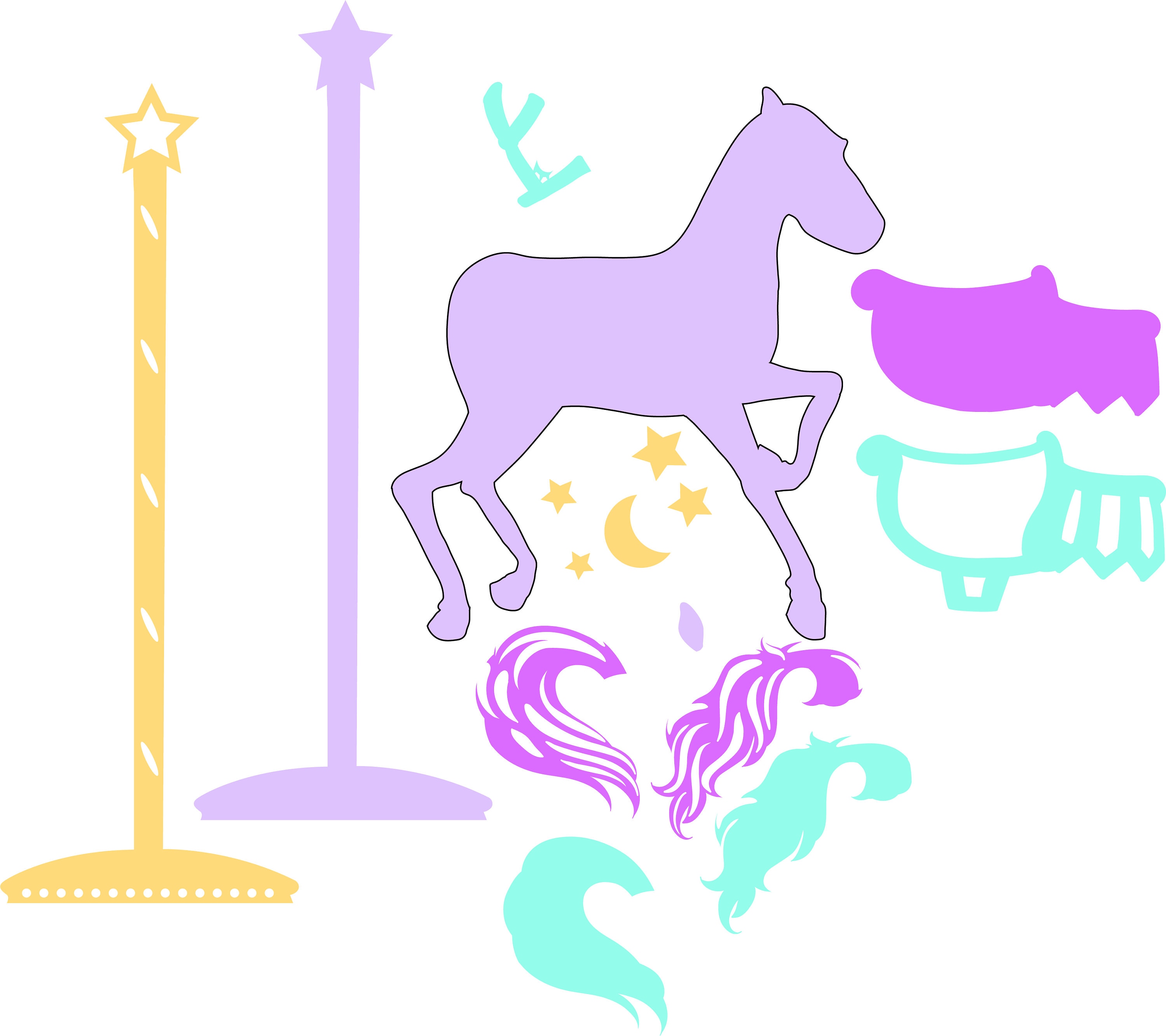 3d Layered Carousel Horse Svg for Cricut or Silhouette Papercut Svg ...