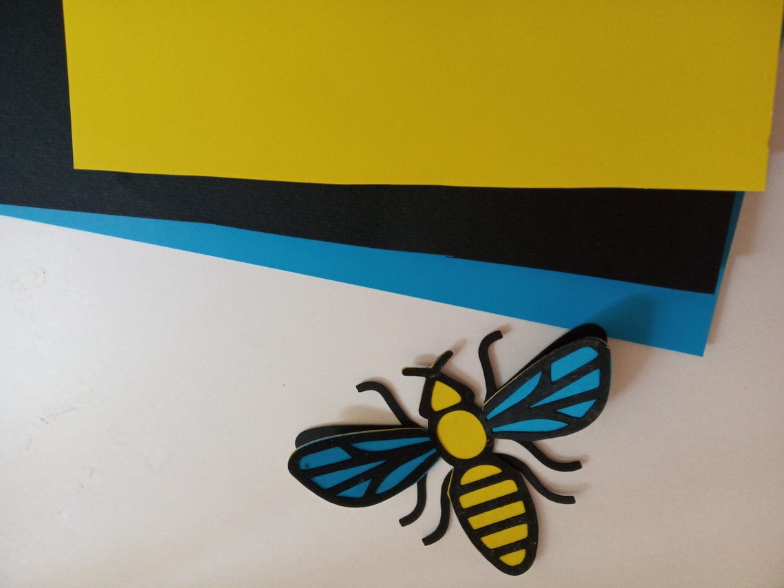3d Layered Bumble Bee From Paper Paper Bumble Bee Cricut Svg - Etsy