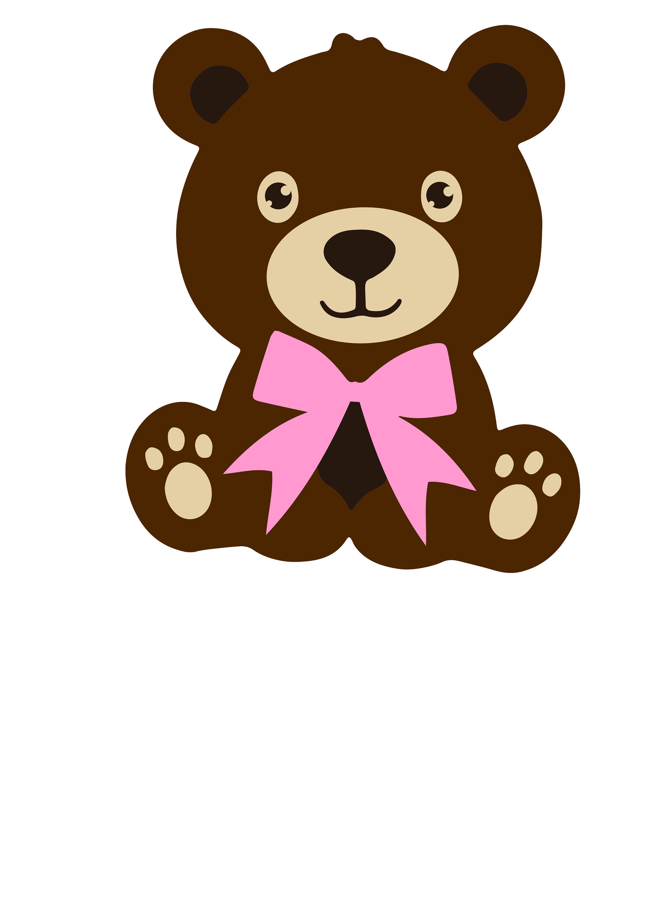 Cute Layered Bear SVG | PNG | Cricut Cut Files | Silhouette 3D Files ...
