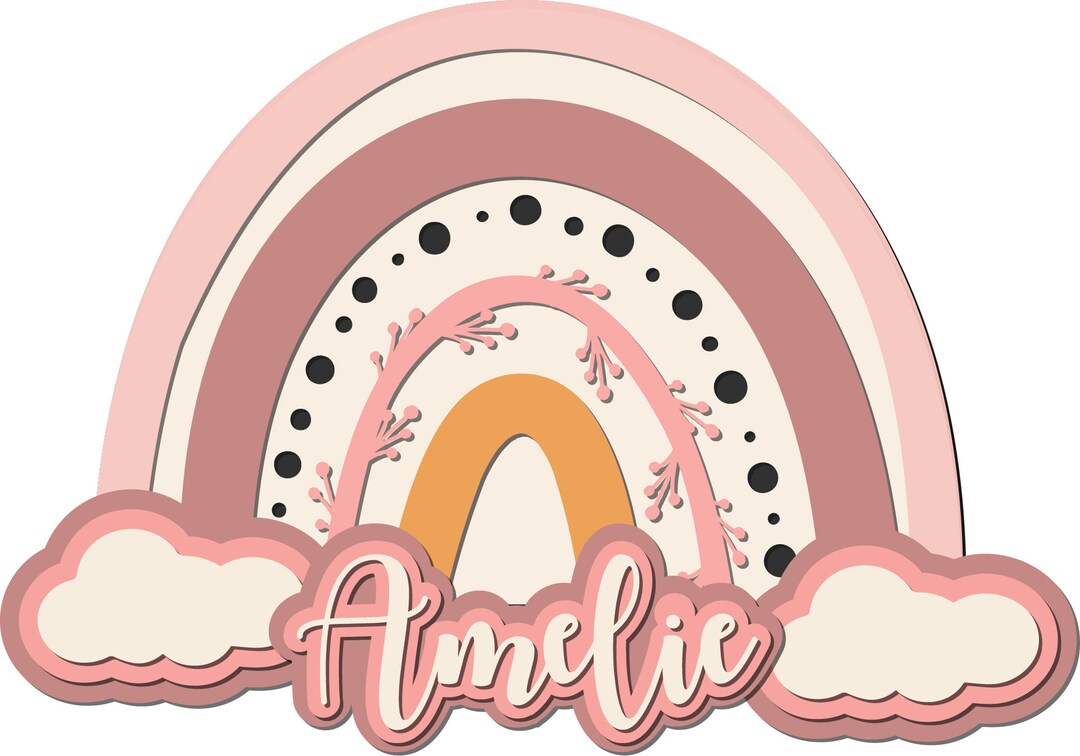 Boho Rainbow Shaker SVG - Boho Party Cake Decoration - Cake Topper SVG ...