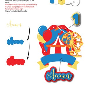 Circus Cake Topper Layered SVG, Carnival Birthday Party Decoration ...