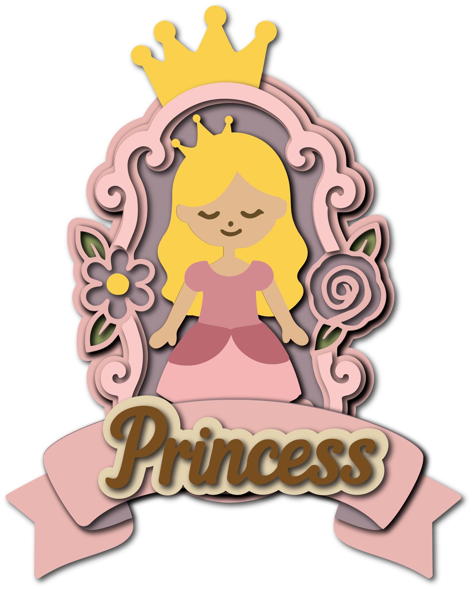 Princess Cake Topper SVG – Layered 3D Princess Cricut File | Fairy Tale ...
