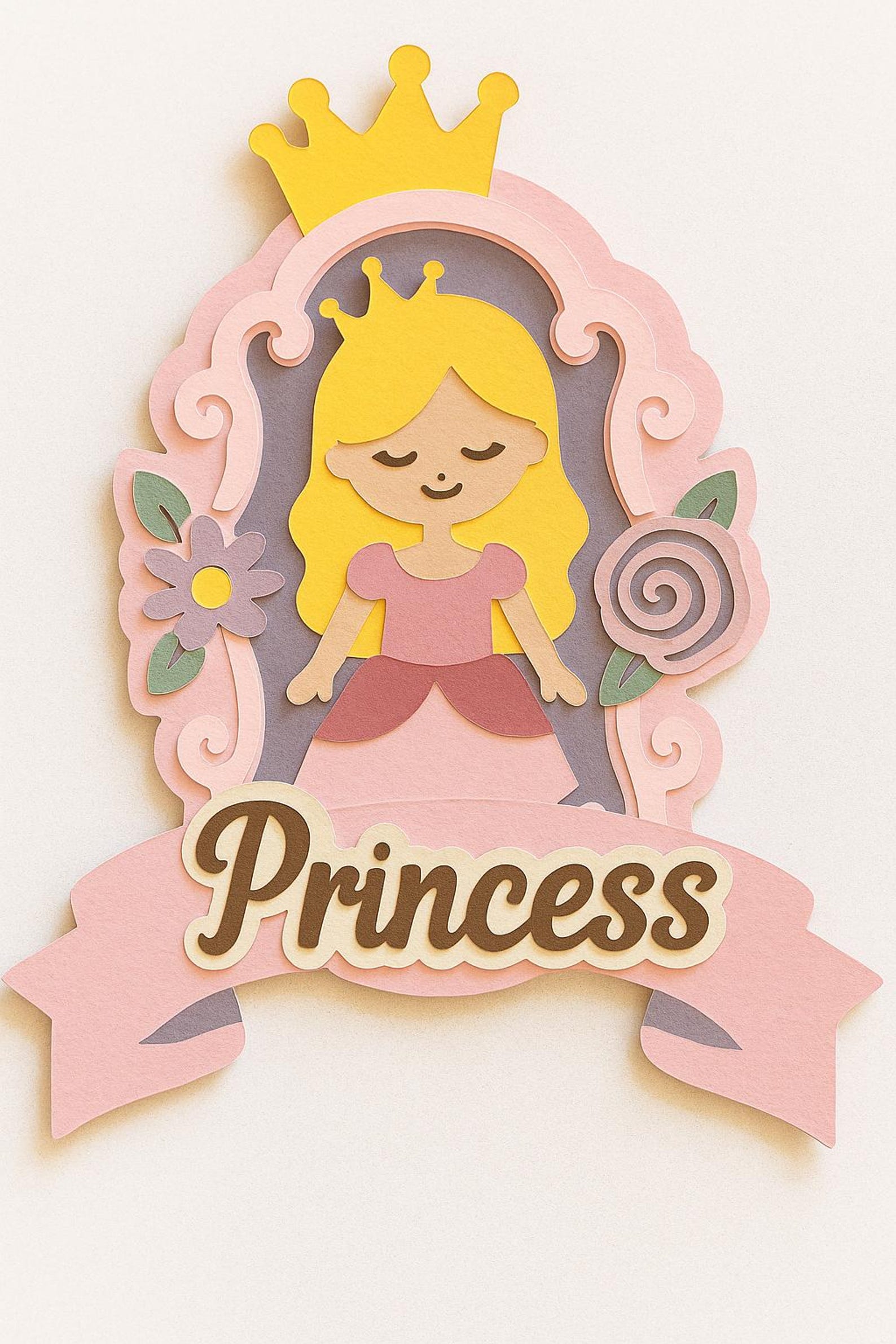 Princess Cake Topper SVG – Layered 3D Princess Cricut File | Fairy Tale ...