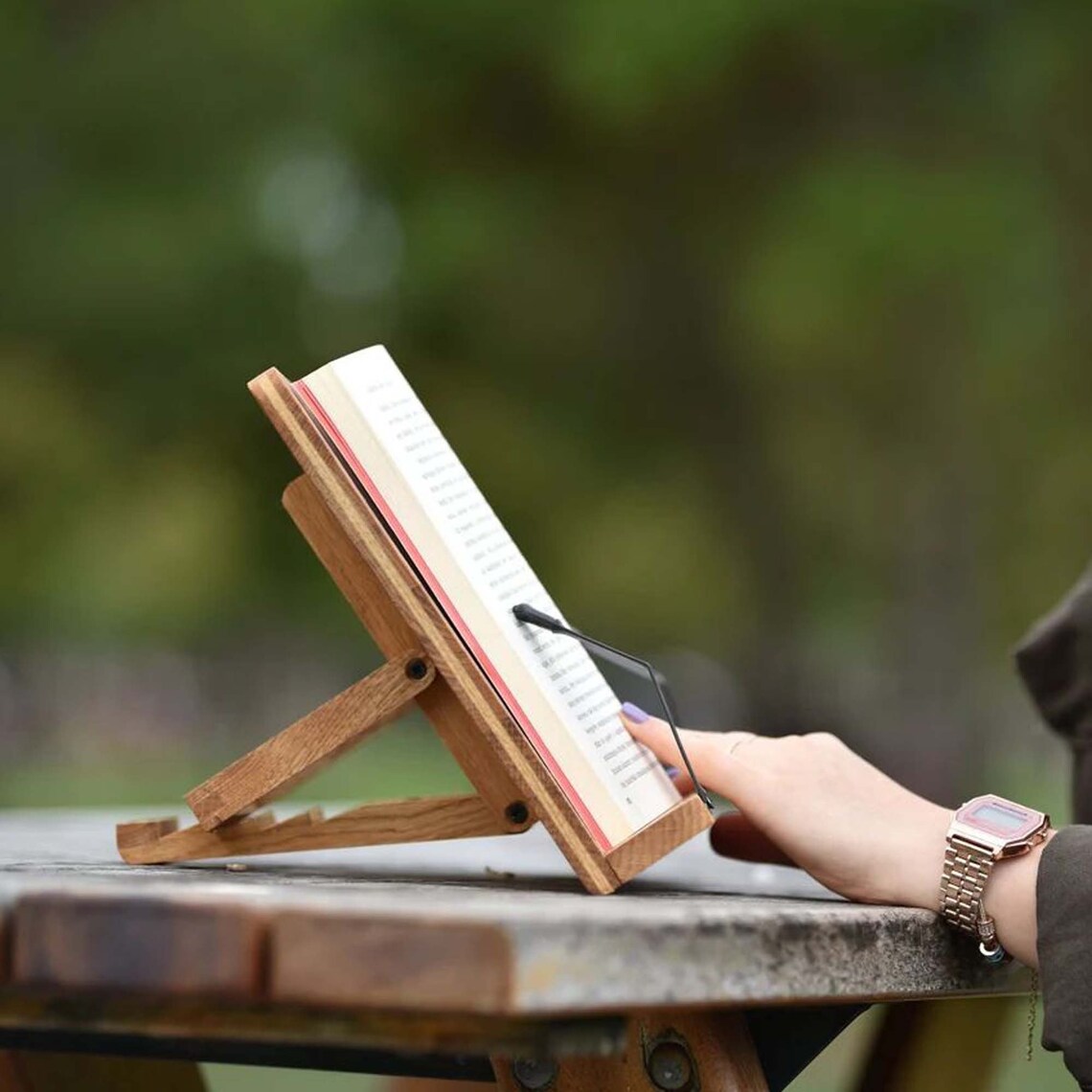 Solid Wood Book Reading Stand. Cookbook Stand Recipe Stand - Etsy