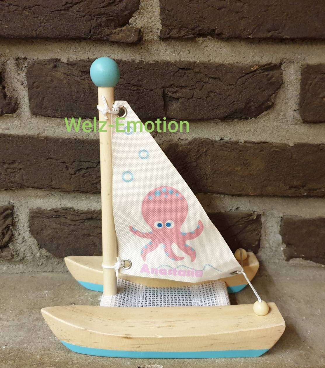 Wasser Boot/ Segelschiff mit Namen/ Oktopus/ Seestern/ Walross - Etsy.de
