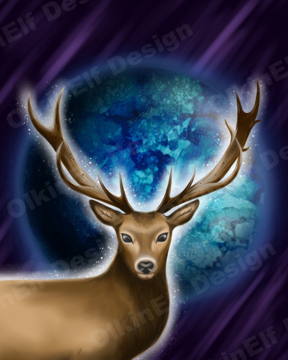 Home Decor Fantasy Wall Art Deer Spirit Animal Print for - Etsy