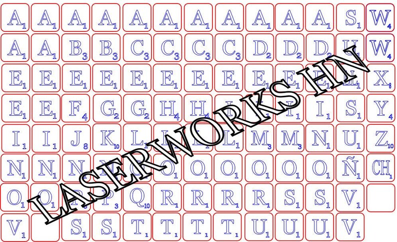 SVG scrabble board for laser cutting | Etsy