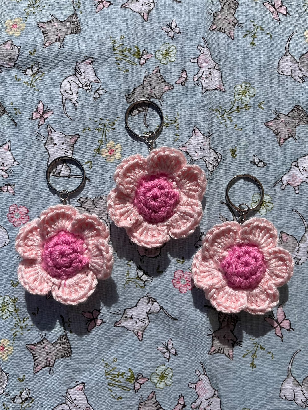 Flower Keychain Crochet Keychain - Etsy
