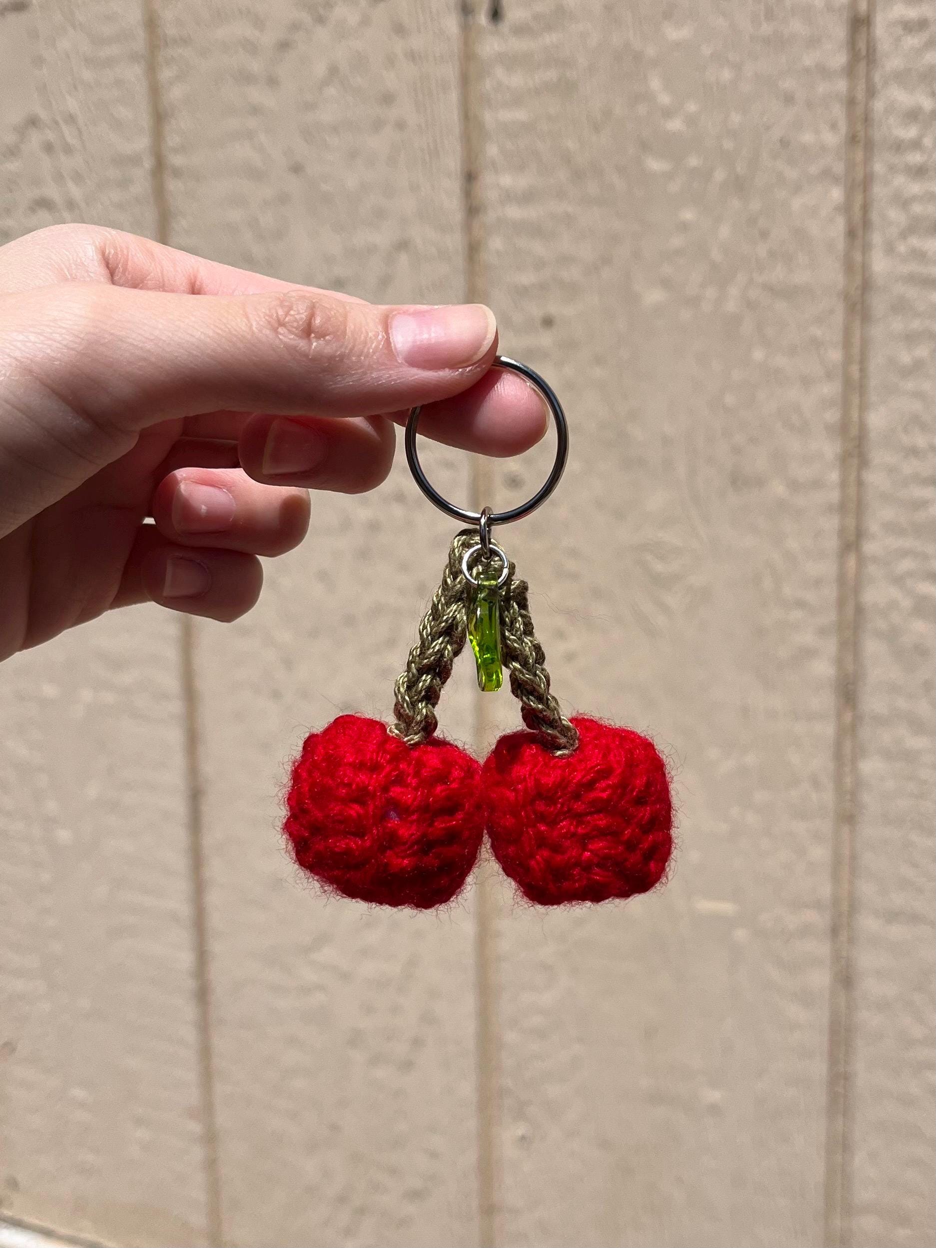 Red Cherry Keychain - Etsy