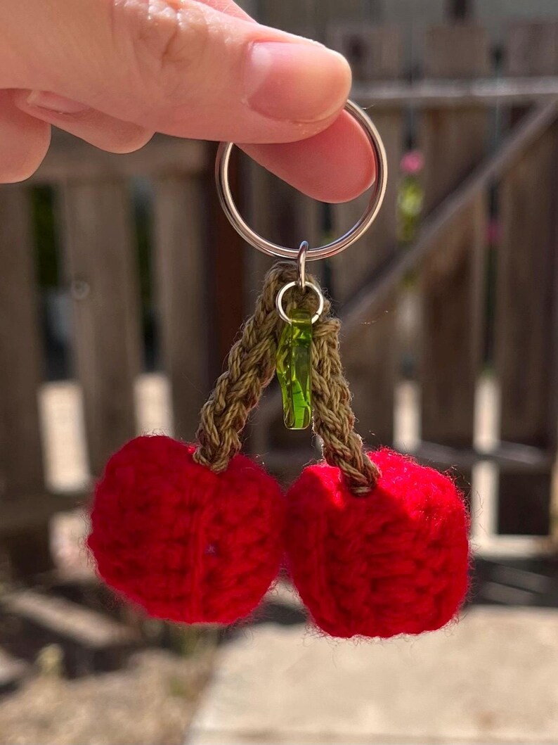 Red Cherry Keychain - Etsy