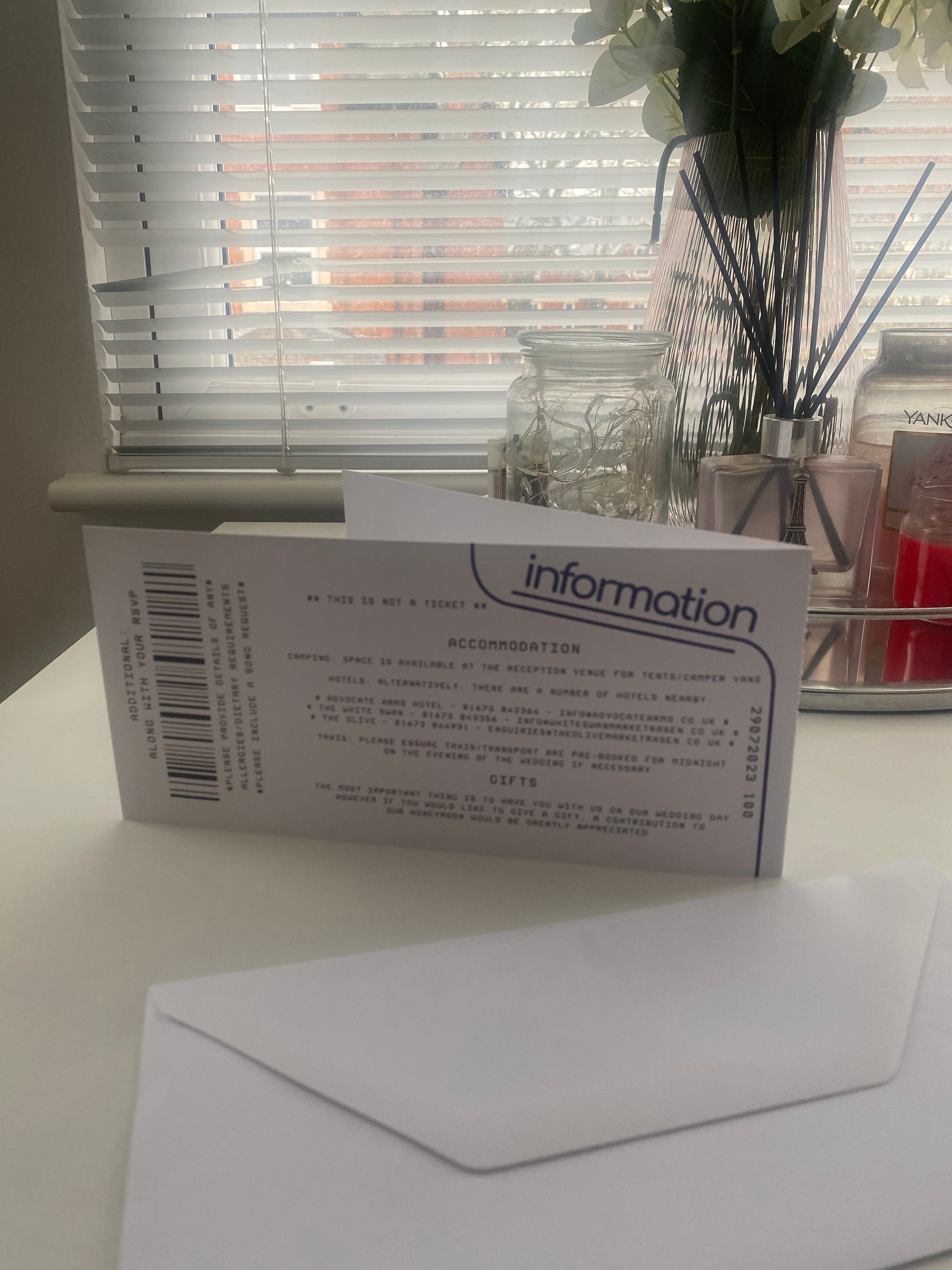 DL 99mm X 210mm Bespoke Custom Gig Concert Ticket Perforated Folded ...