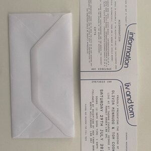 DL 99mm X 210mm Bespoke Custom Gig Concert Ticket Perforated Folded ...