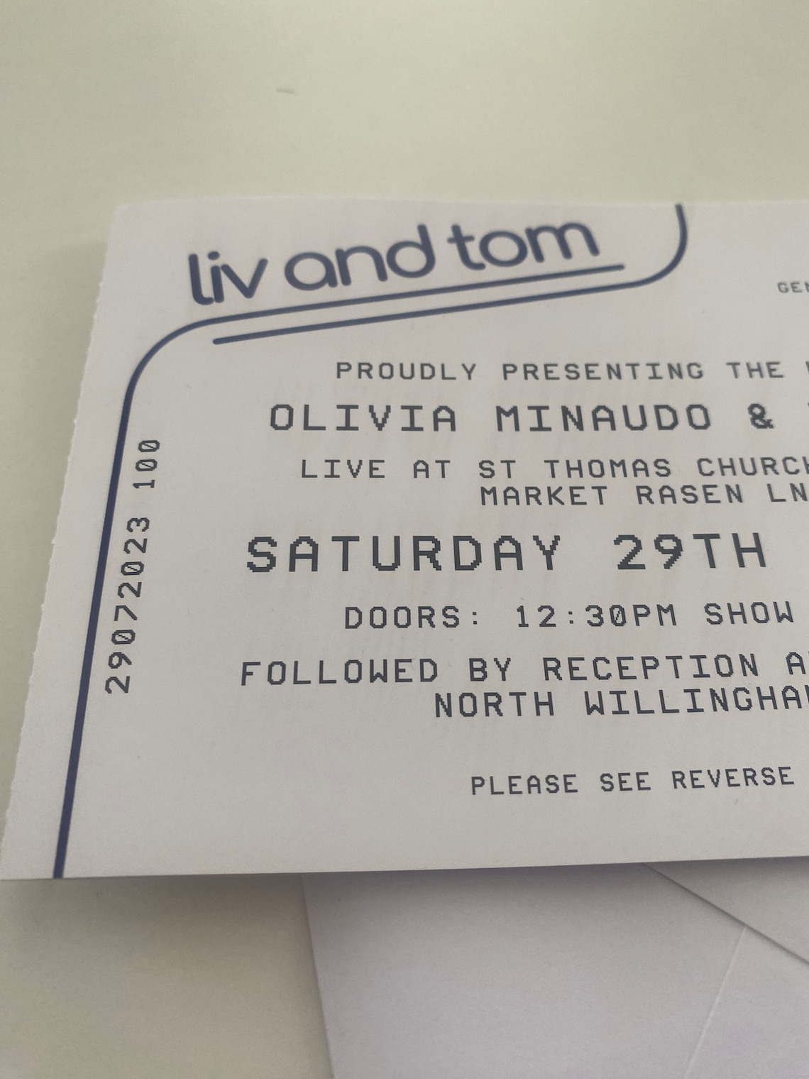 DL 99mm X 210mm Bespoke Custom Gig Concert Ticket Perforated Folded ...