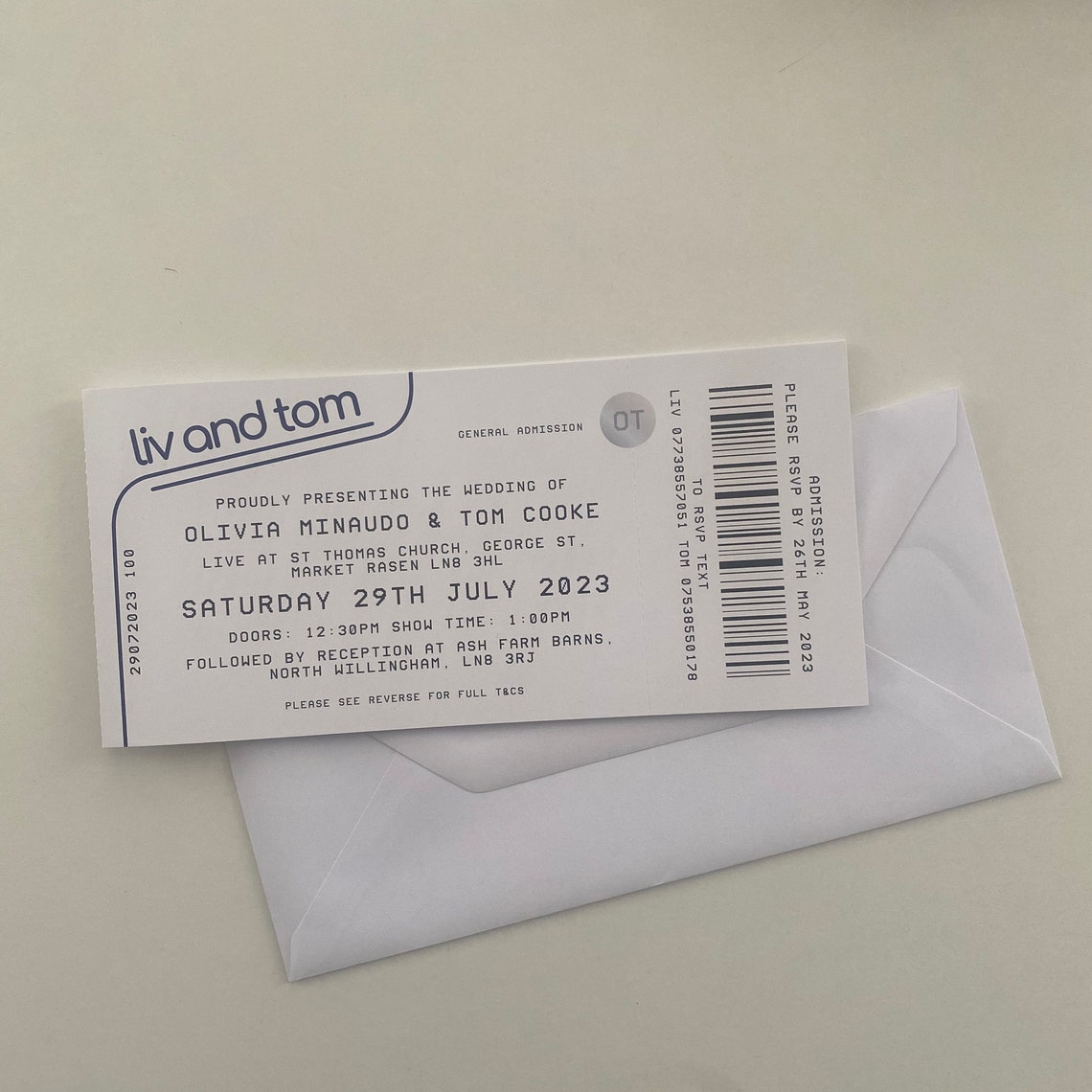 DL 99mm X 210mm Bespoke Custom Gig Concert Ticket Perforated Folded ...