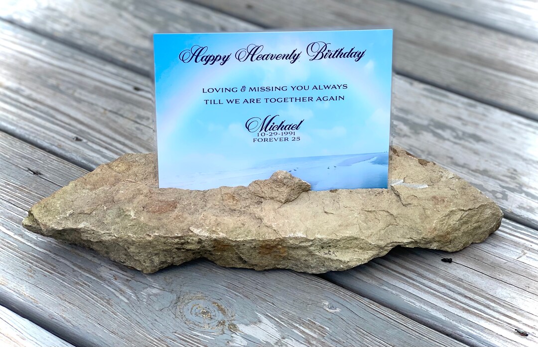 Heavenly Birthday Custom Memorial Card! for Cemeteries and Memorial ...