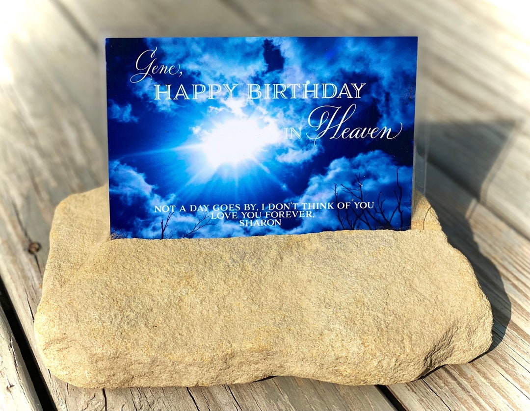 Heavenly Birthday Handmade Custom Card for Cemeteries or Memorial Sites ...