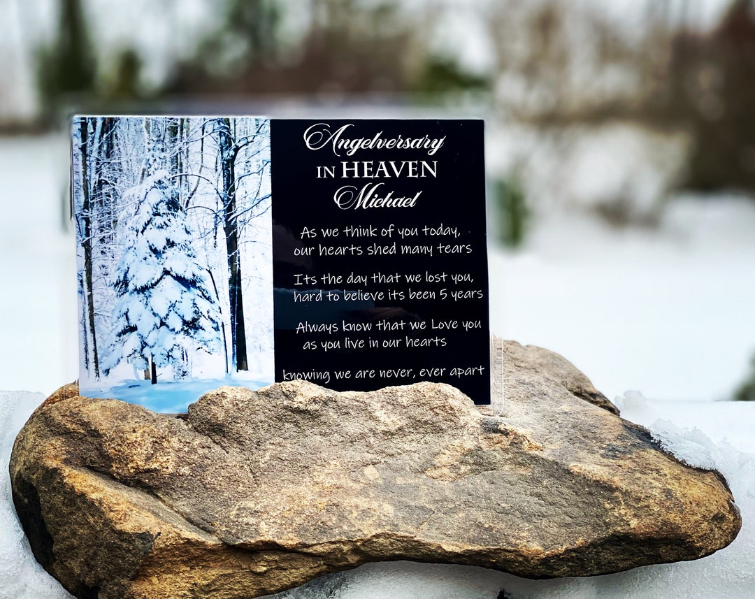 Birthday or Angelversary in Heaven Waterproof Memorial Site Card! - Etsy