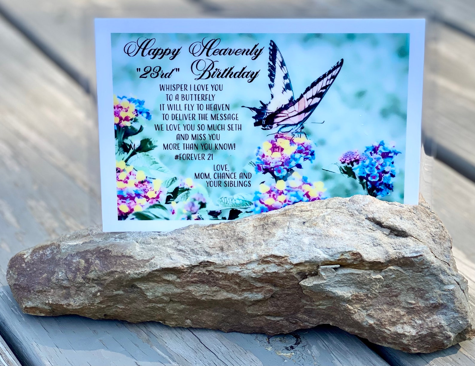 Happy Heavenly Birthday Butterfly Memorial Site Card - Etsy