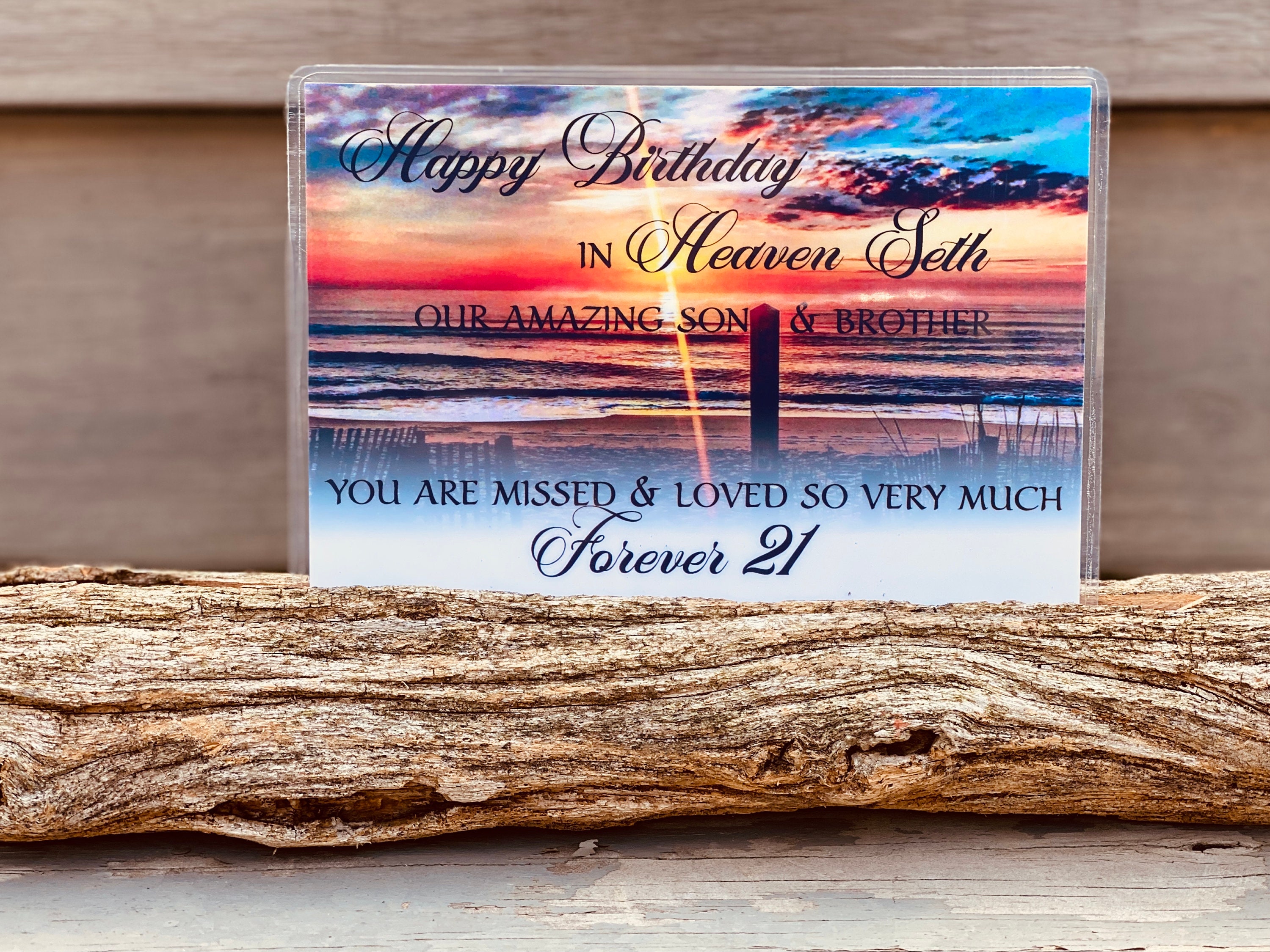 Happy Birthday in Heaven Custom Unique Waterproof Card for Any - Etsy
