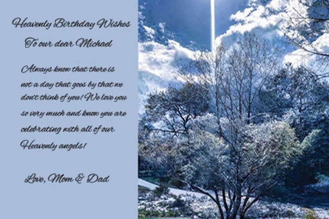Heavenly Birthday Card for All Memorial Sites! Beautiful Cemetery or ...