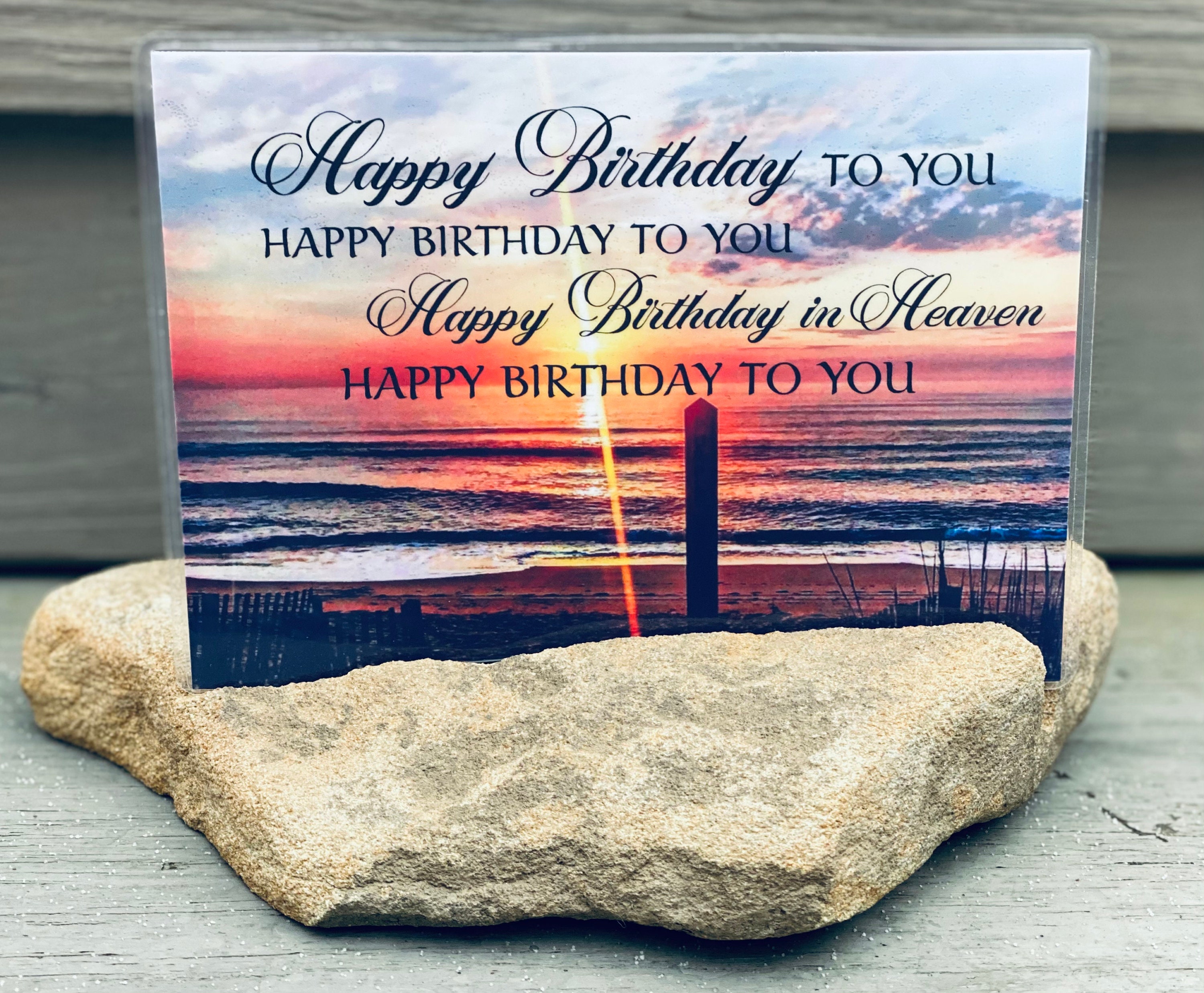 Happy Birthday in Heaven Custom Unique Waterproof Card for Any - Etsy