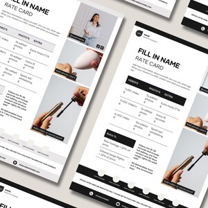 Editable UGC Rate Card - Template - Beige and Black Minimalistic ...