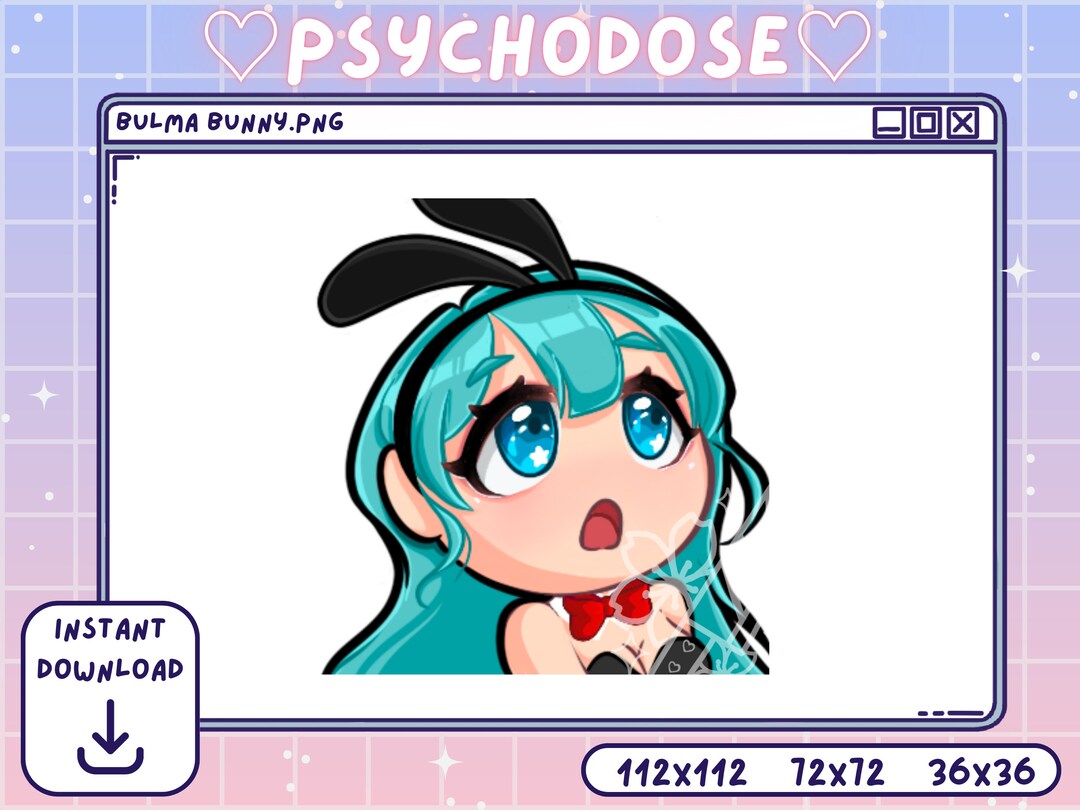 Bulma Bunny DB DBZ Emotes: Discord, Twitch, Youtube, Ect. - Etsy