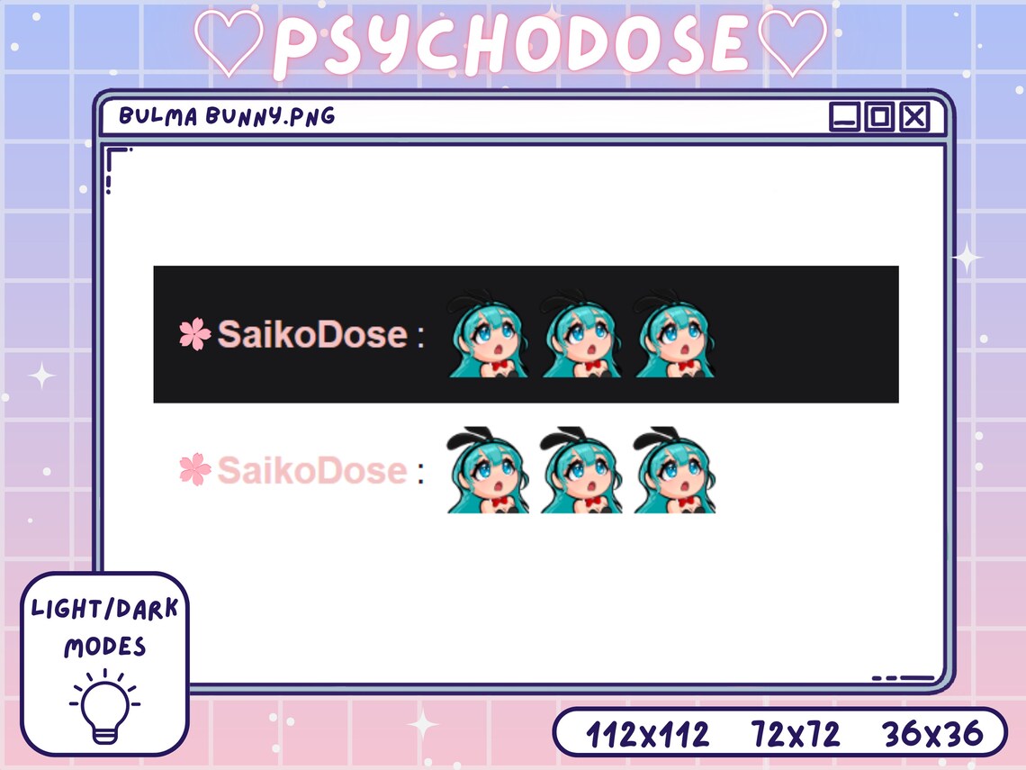 Bulma Bunny DB DBZ Emotes: Discord, Twitch, Youtube, Ect. - Etsy