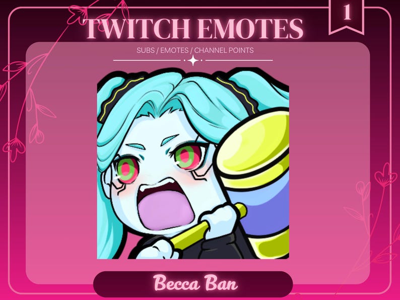 Becca Ban Emote (rebecca Cyberpunk) Twitch,discord,youtube - Etsy