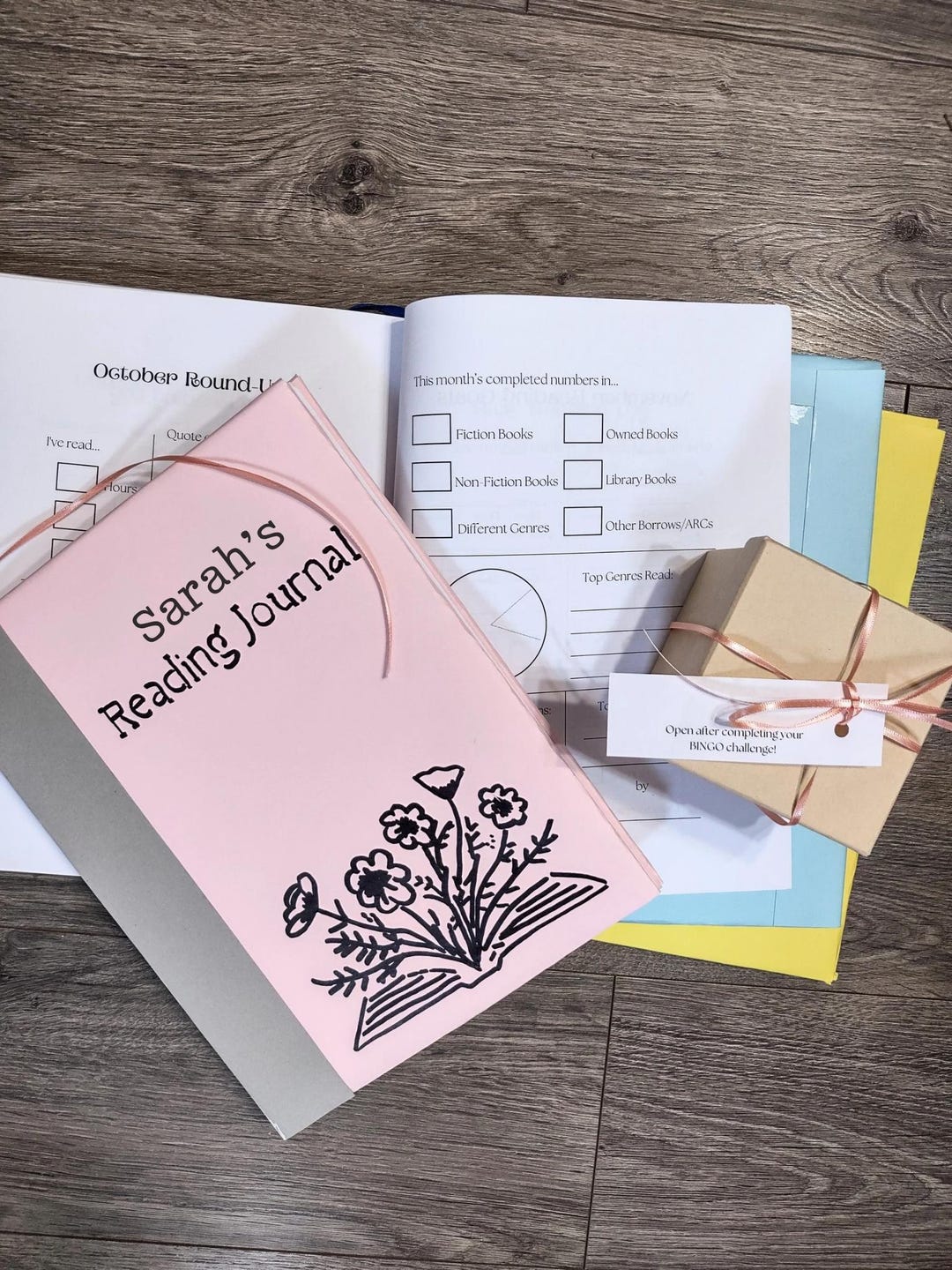 Personalized Reading Journal | 80+ Guided Pages for Readers | Hard ...