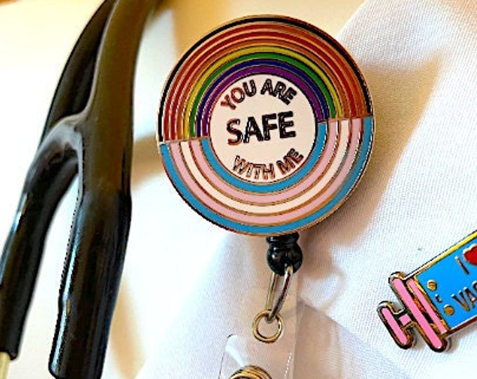 You Are Safe With Me Badge Reel - Etsy