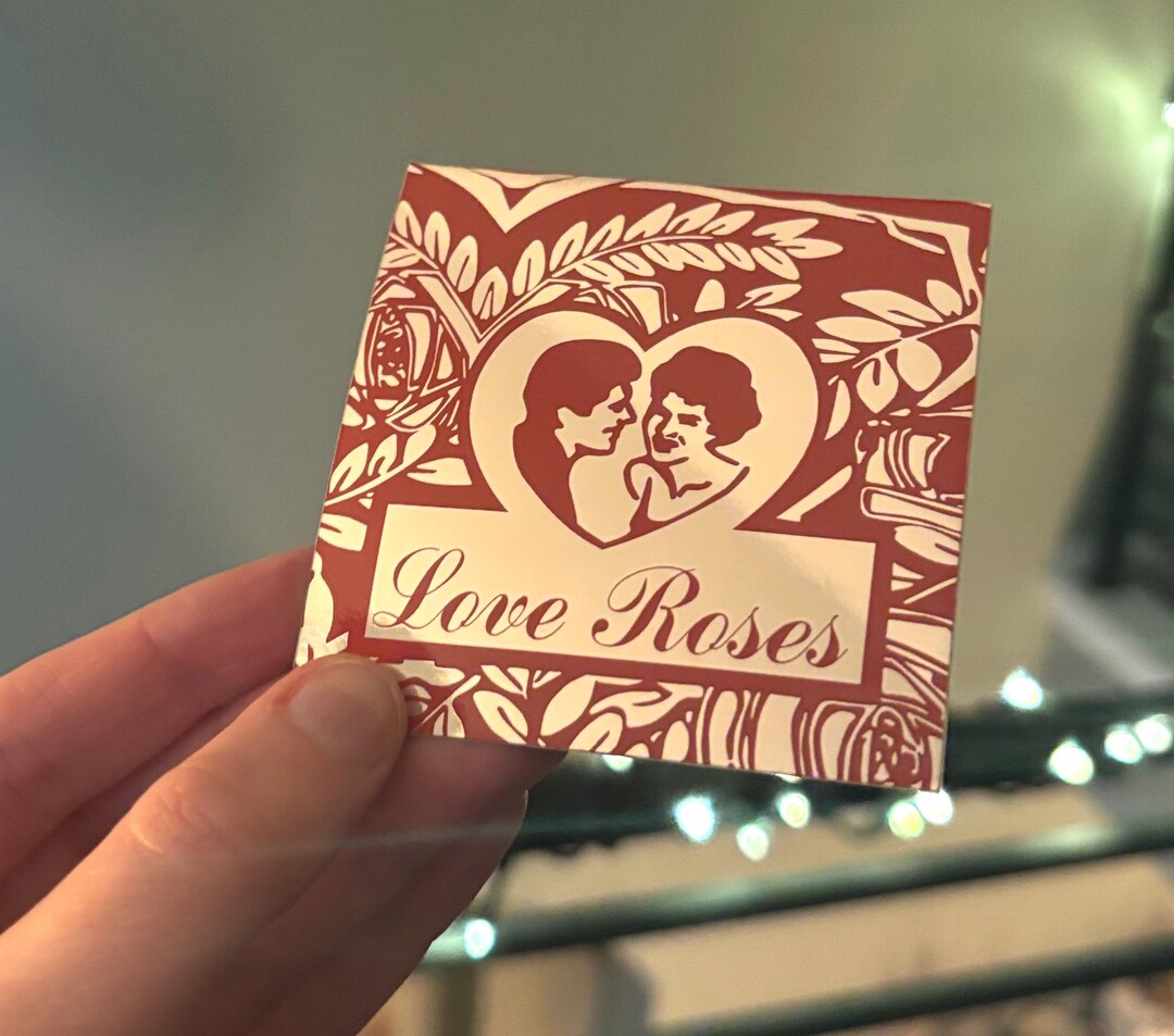 Mirrored Love Roses Sticker - Etsy