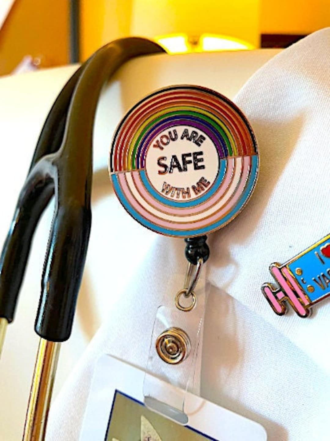 You Are Safe With Me Badge Reel - Etsy
