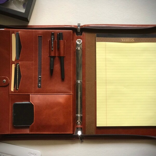 Leather 3 Ring Binder - Etsy