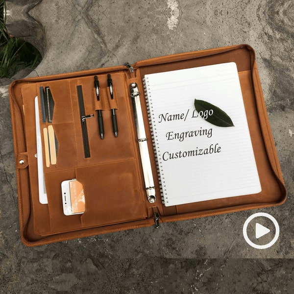 Leather 3 Ring Binder - Etsy